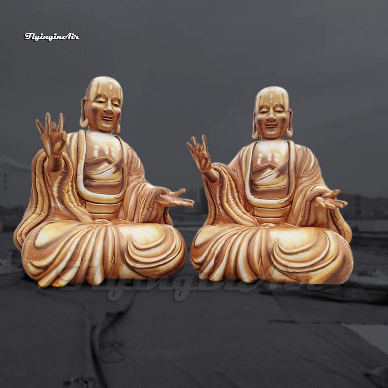 Outdoor Large Inflatable Buddhist Statue Replica 5m Air Blow Up Golden ...