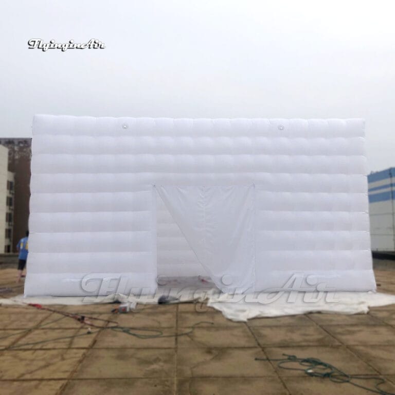 Outdoor White Inflatable Cube Tent 8m PVC Coated Fabric Air Blow Up ...
