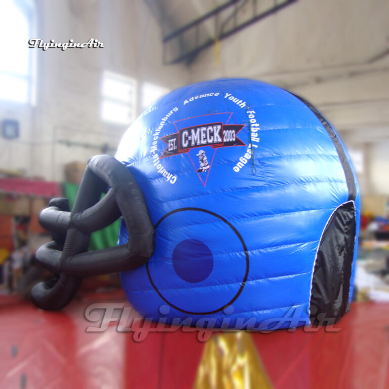 Customized Large Inflatable Helmet Football Tunnel 5m Blue Player Run ...
