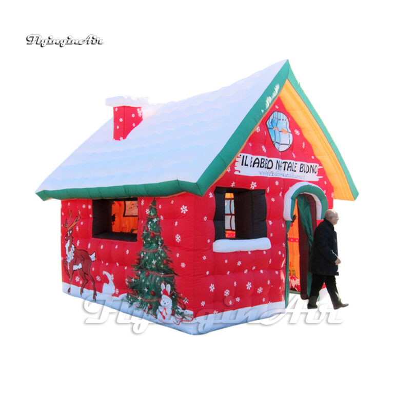 Outdoor Inflatable Christmas House Red Tent 4m Airblown Village Cottage ...