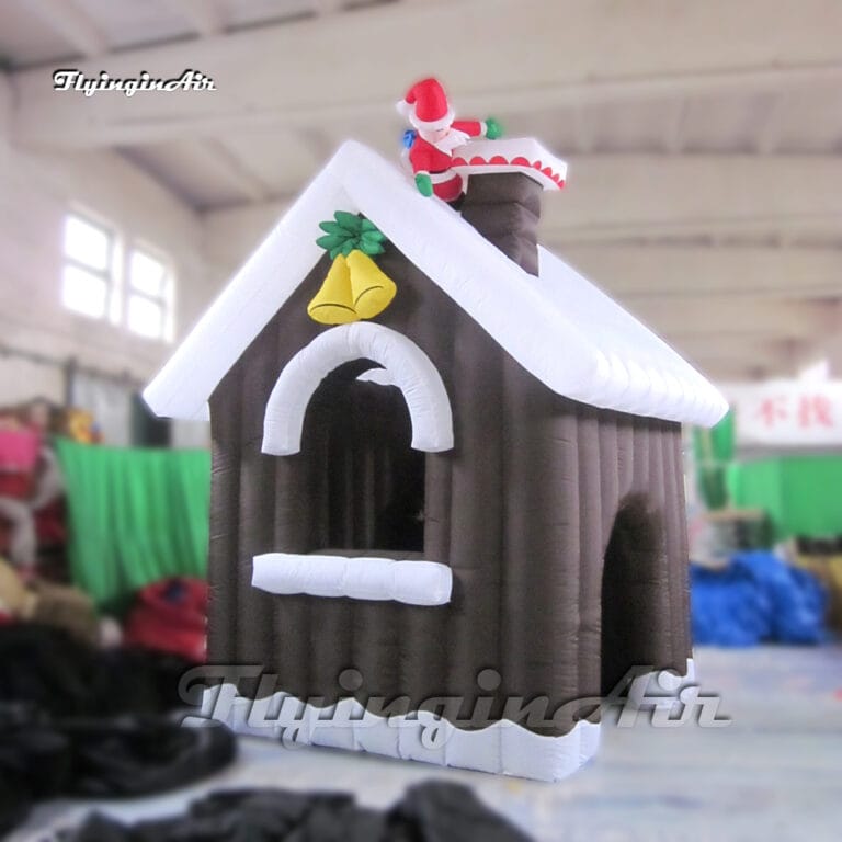 Outdoor Christmas Inflatable House Grey Air Blow Up Village Cottage ...