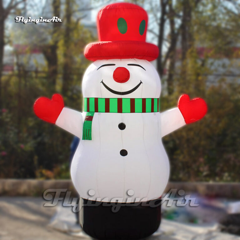 Large White Inflatable Snowman Model Balloon Cartoon Figure With Red ...