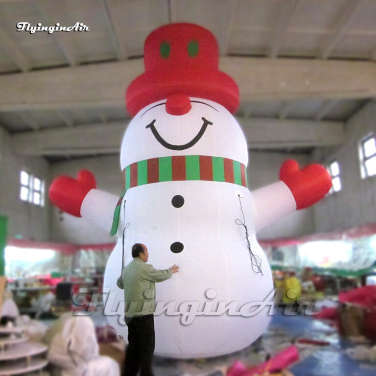 Large White Inflatable Snowman Model Balloon Cartoon Figure With Red ...