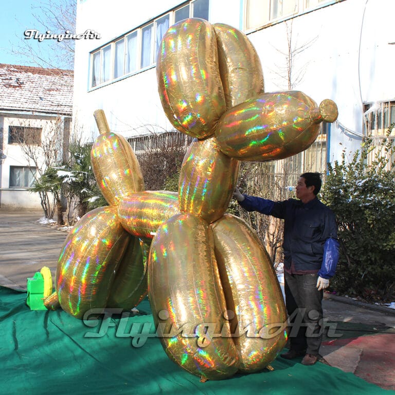 Personalized Cute Shiny Giant Inflatable Dog Model Balloon Shiny Golden ...