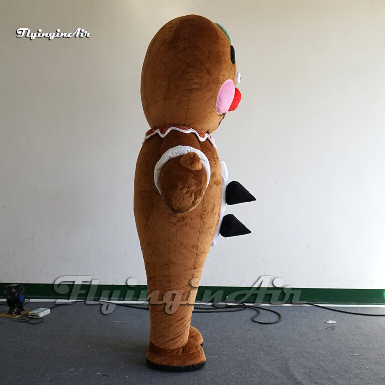 Cute Walking Inflatable Gingerbread Man Costume Adult Wearable Blow Up ...