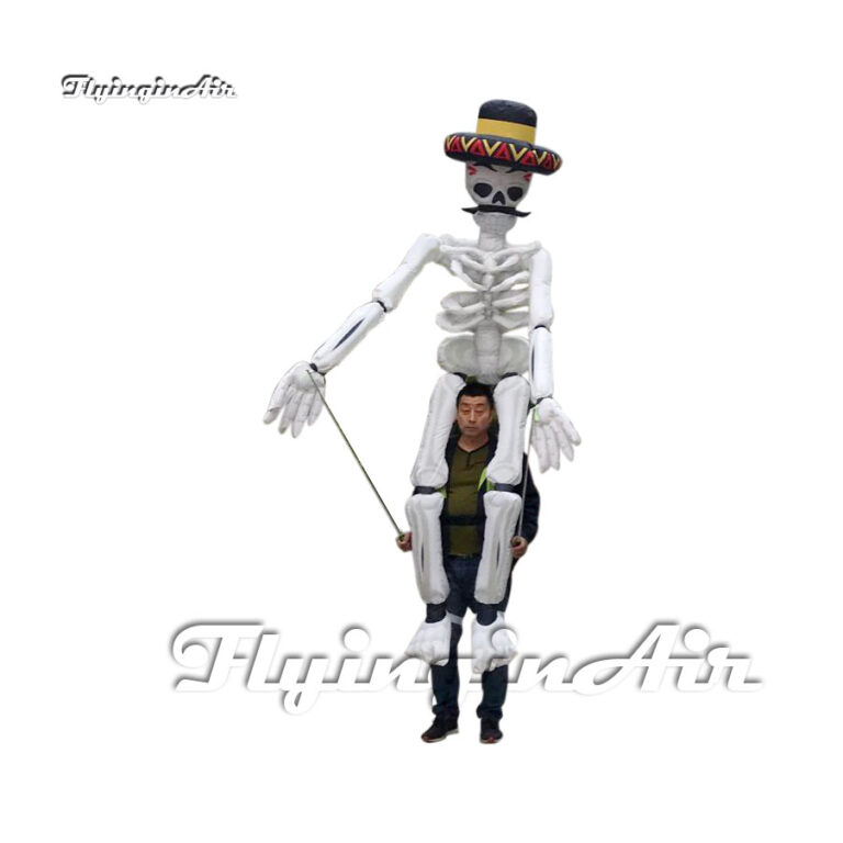 White Walking Inflatable Skeleton Puppet Halloween Parade Costume Blow ...