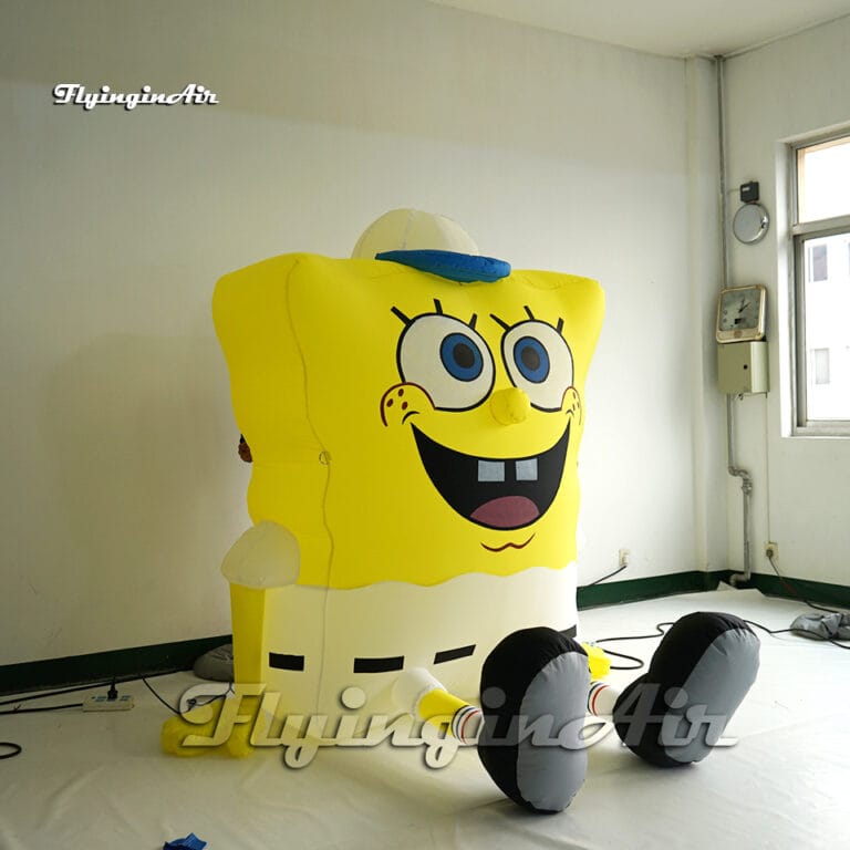 Cute Yellow Sitting Inflatable Spongebob Balloon Cartoon Character ...