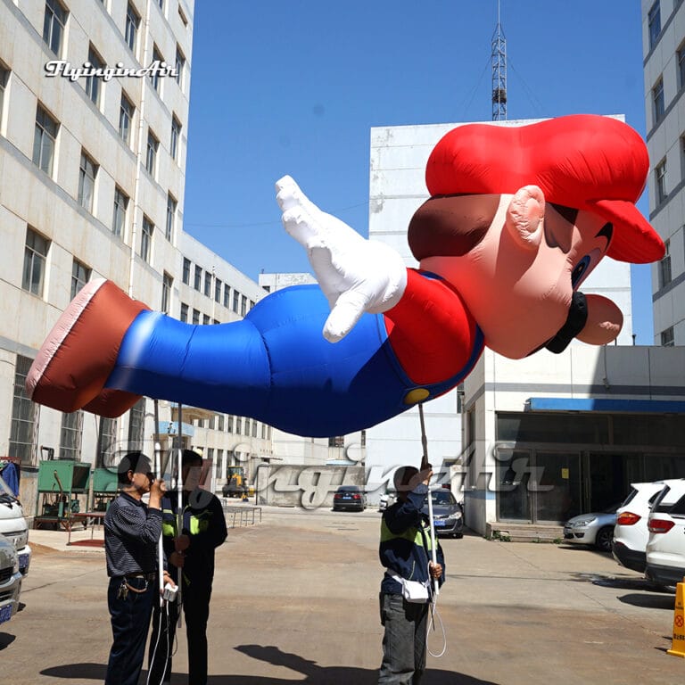 Parade Performance Walking Inflatable Mario Puppet 4m Blow Up Cartoon ...