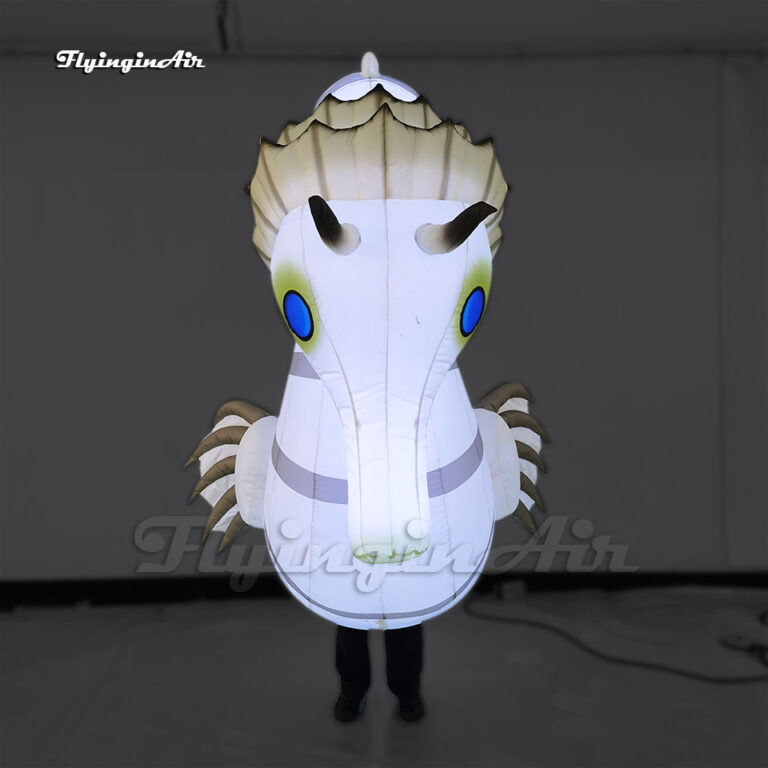 Fantastic Illuminated Walking Inflatable Seahorse Costume Blow Up Sea Animal Balloon Suit For ...