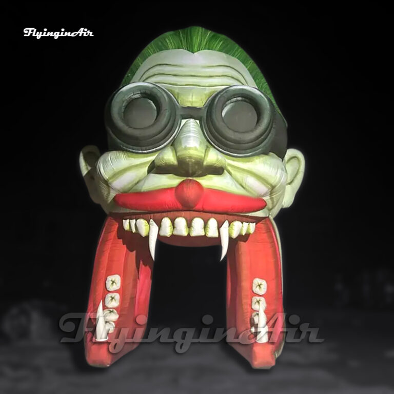 Scary Green Giant Inflatable Demon Head Vampire Dracula Tunnel 5m ...