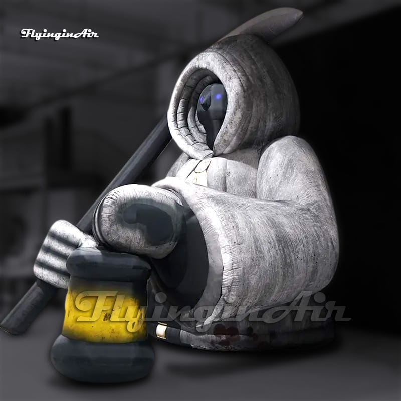 5m Scary Lighting Giant Inflatable Grim Reaper Halloween Death Figure ...