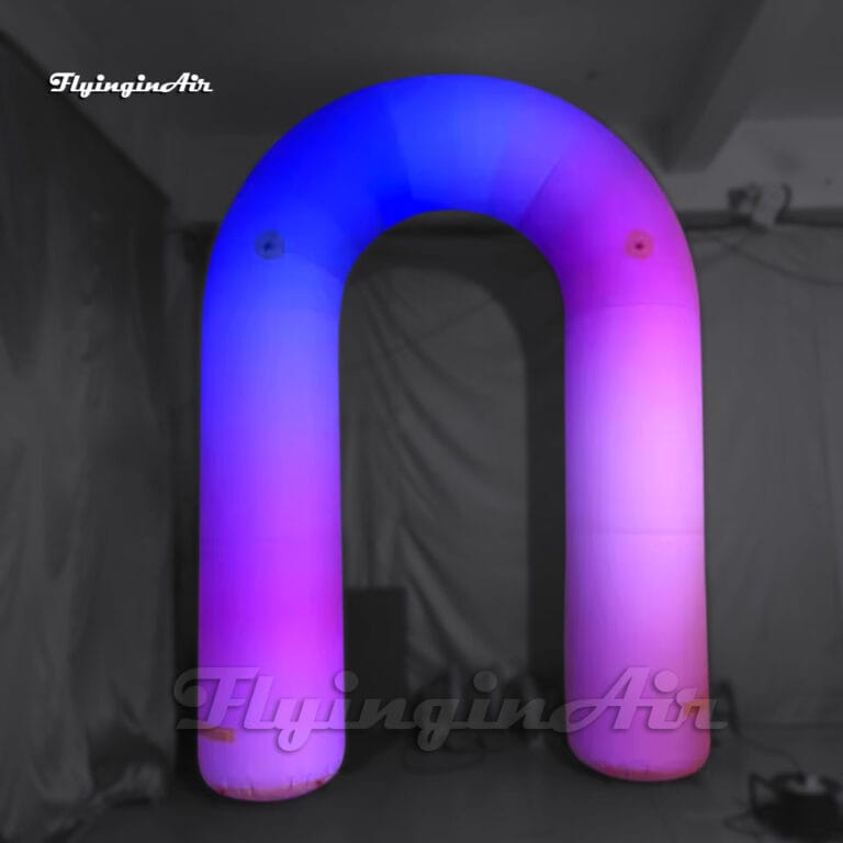 4m Attractive Lighting Inflatable Rainbow Arch Colorful Entrance Gate ...